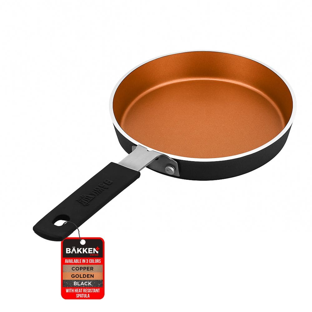 BakkenMaster 2-Piece Mini Nonstick Egg Pan and Omelet Pan-Copper ...