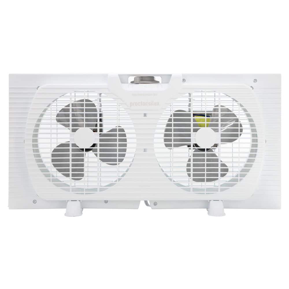 Proctor Silex 3 Speed 9 Inch 56W Twin Window Fan in White 985123602M - The Home Depot