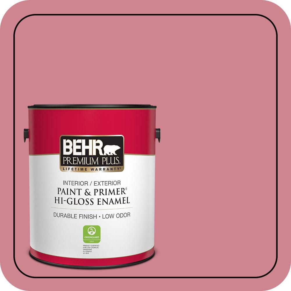 BEHR PREMIUM PLUS 1 gal. #130D-4 Rose Sachet Hi-Gloss Enamel Interior ...