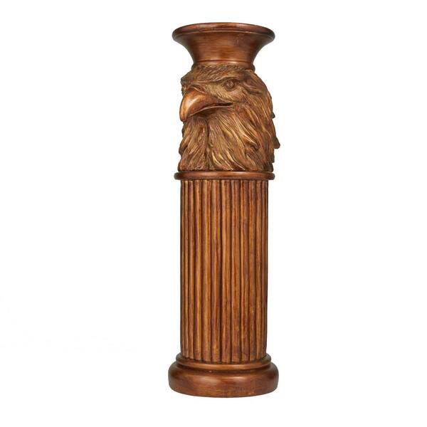 Litton Lane 7 in. Bronze Polystone Eagle Pedestal End Table 041136 ...