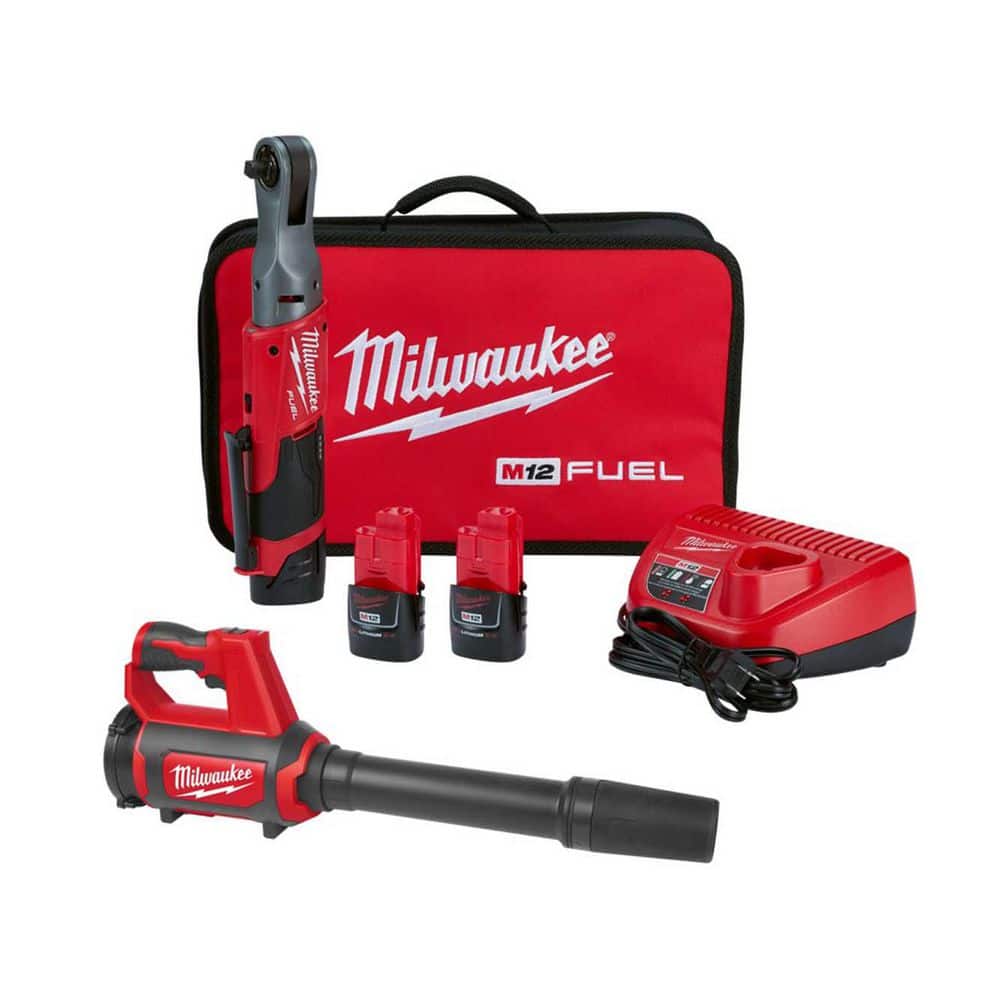 Milwaukee M12 FUEL 12V Lithium-Ion Brushless 3/8 in. Cordless Ratchet ...
