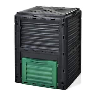 ANGELES HOME Black PP 80 Gal. (300L) Large Garden Outdoor Compost Bin ...