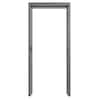 FORTIS DOORS 42 in. x 80 in. Gray Primed Left-Hand Steel Knock Down ...