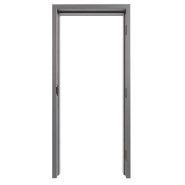 FORTIS DOORS 36 in. x 80 in. Gray Primed Left-Hand Steel Knock Down ...