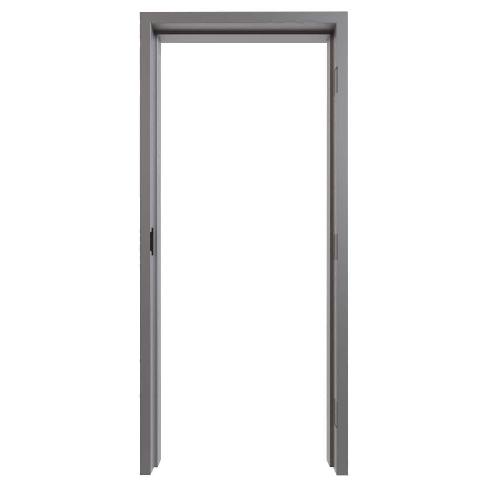 FORTIS DOORS 36 in. x 84 in. Gray Primed Right-Hand Steel Knock Down ...