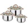 J&V TEXTILES Kitchen Sense 6-Piece Stainless Steel Casserole Set Pots ...