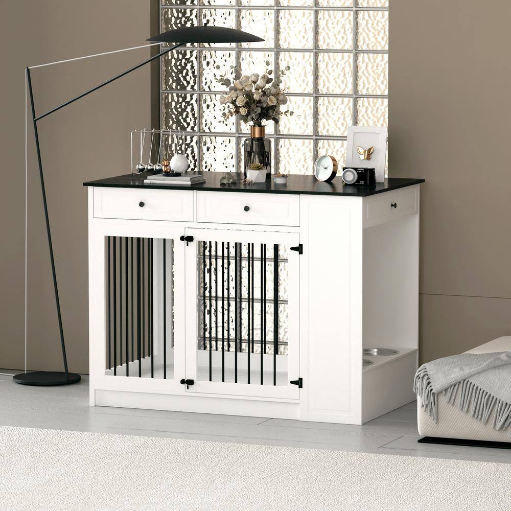 FUFU&GAGA Wooden Heavy-Duty Dog House Crate, Decorative Dog Kennel ...