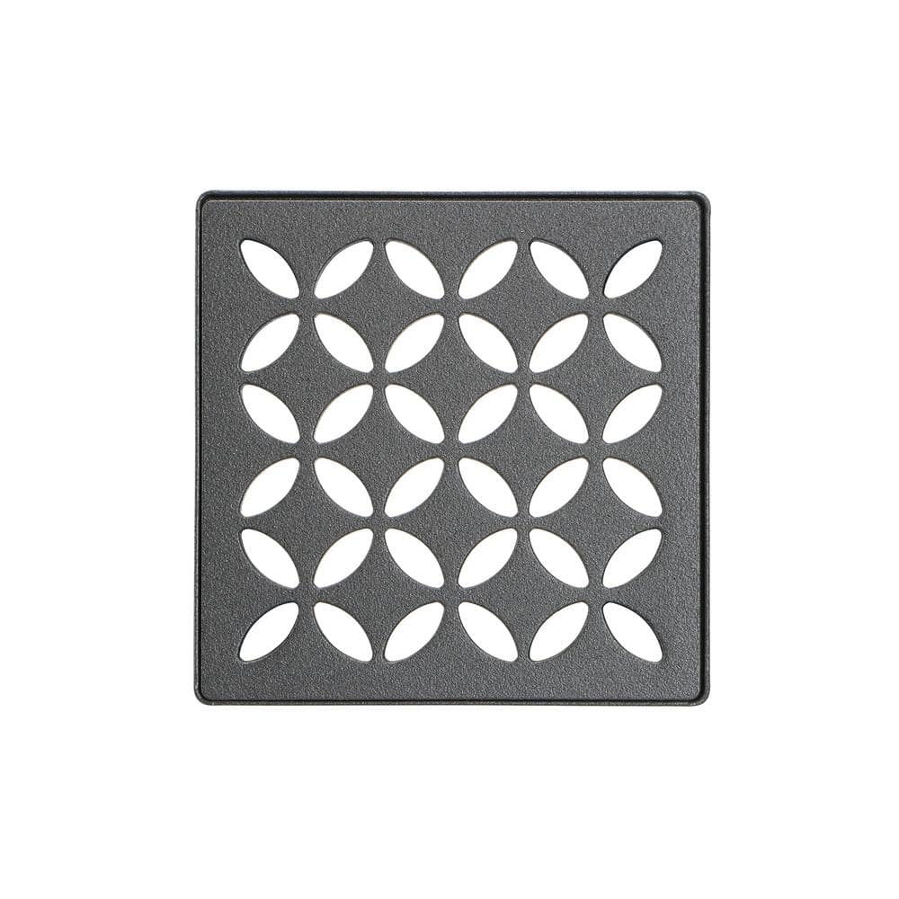 Schluter Kerdi-Drain 4 in. Dark Anthracite Floral Drain Grate Floor ...