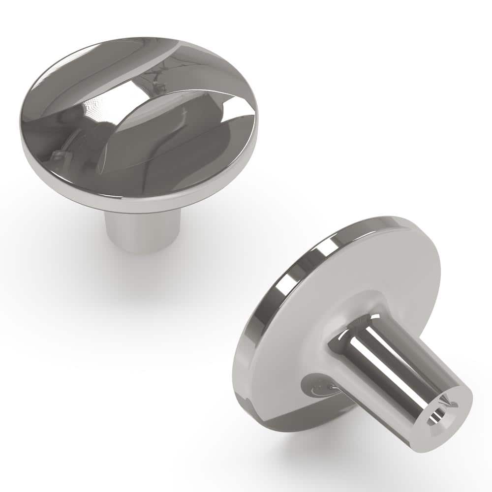 HICKORY HARDWARE Crest Collection Knob 1-1/4 in. Polished Chrome Round ...