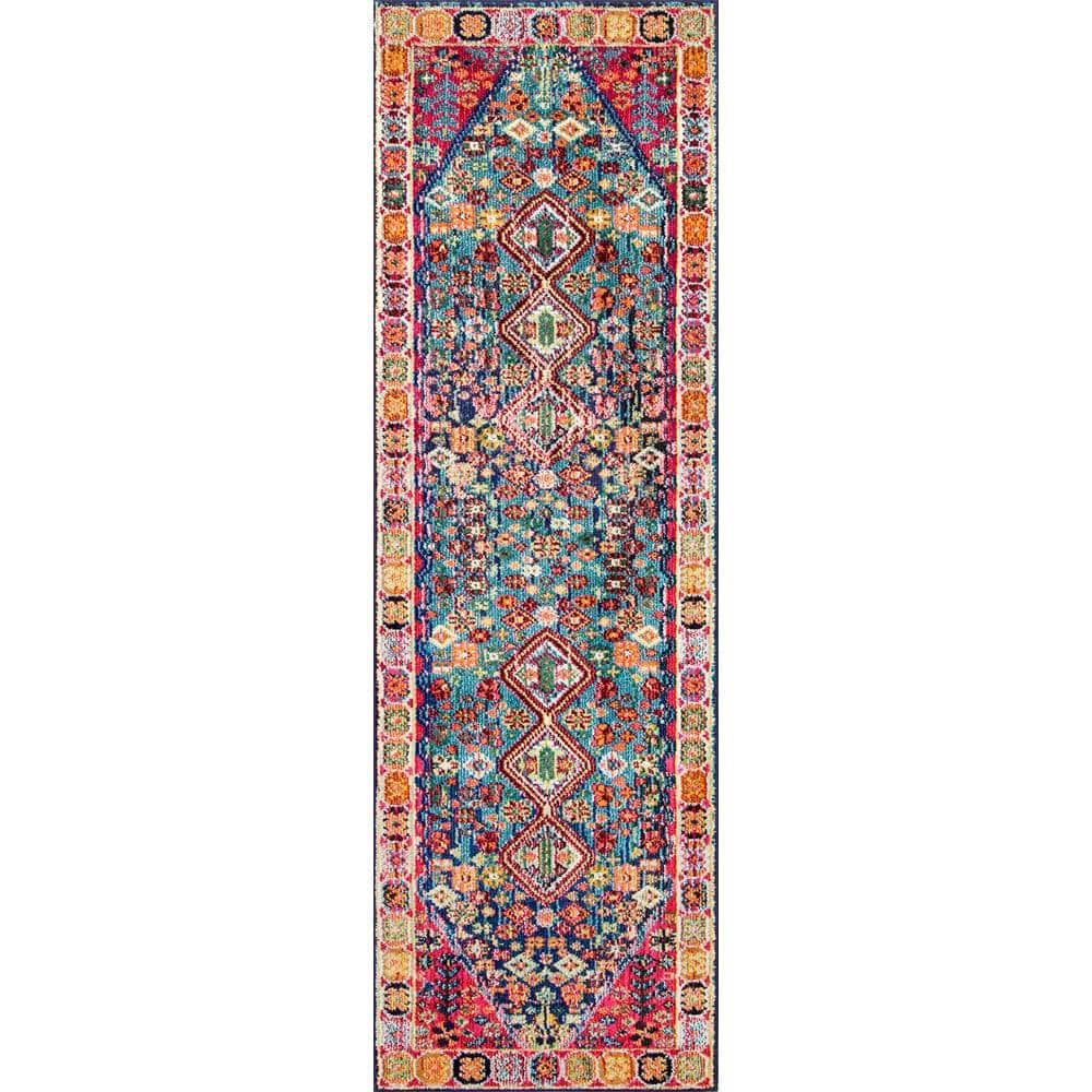 nuLOOM Meadow Vintage Multi 2 ft. 6 in. x 10 ft. Indoor Runner Rug ...