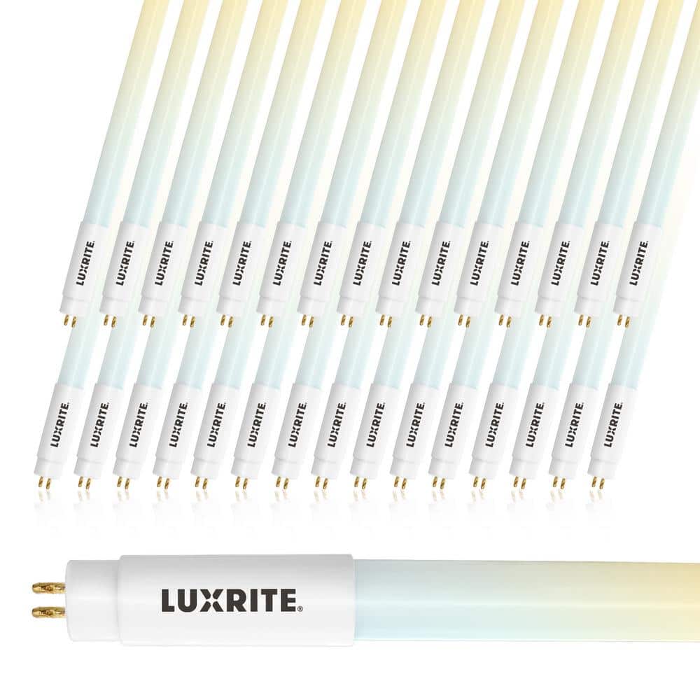 LUXRITE 24W 4FT T5 LED Tube Lights, Type B, 24W=54W, 4CCT, 45.79", Single and Double End Powered ...