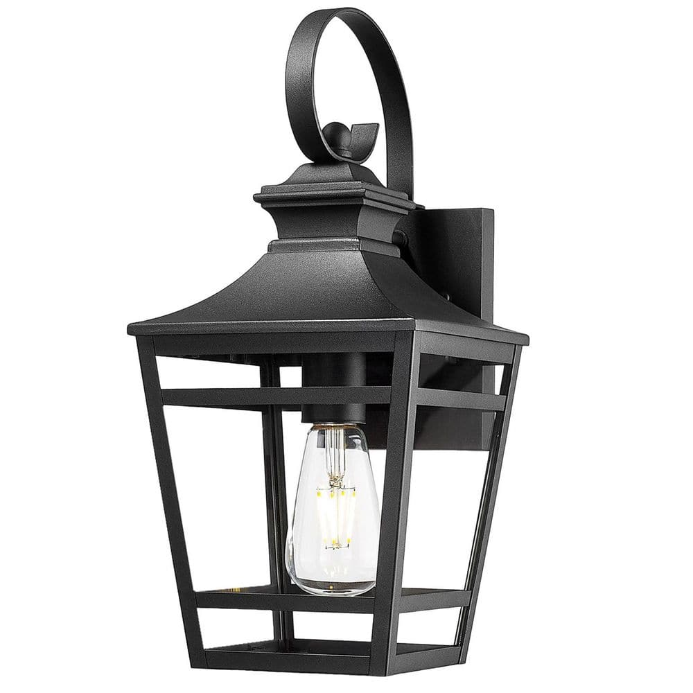HKMGT 16.5 in. Black Outdoor Hardwired Wall Lantern Scone Exterior Wall ...