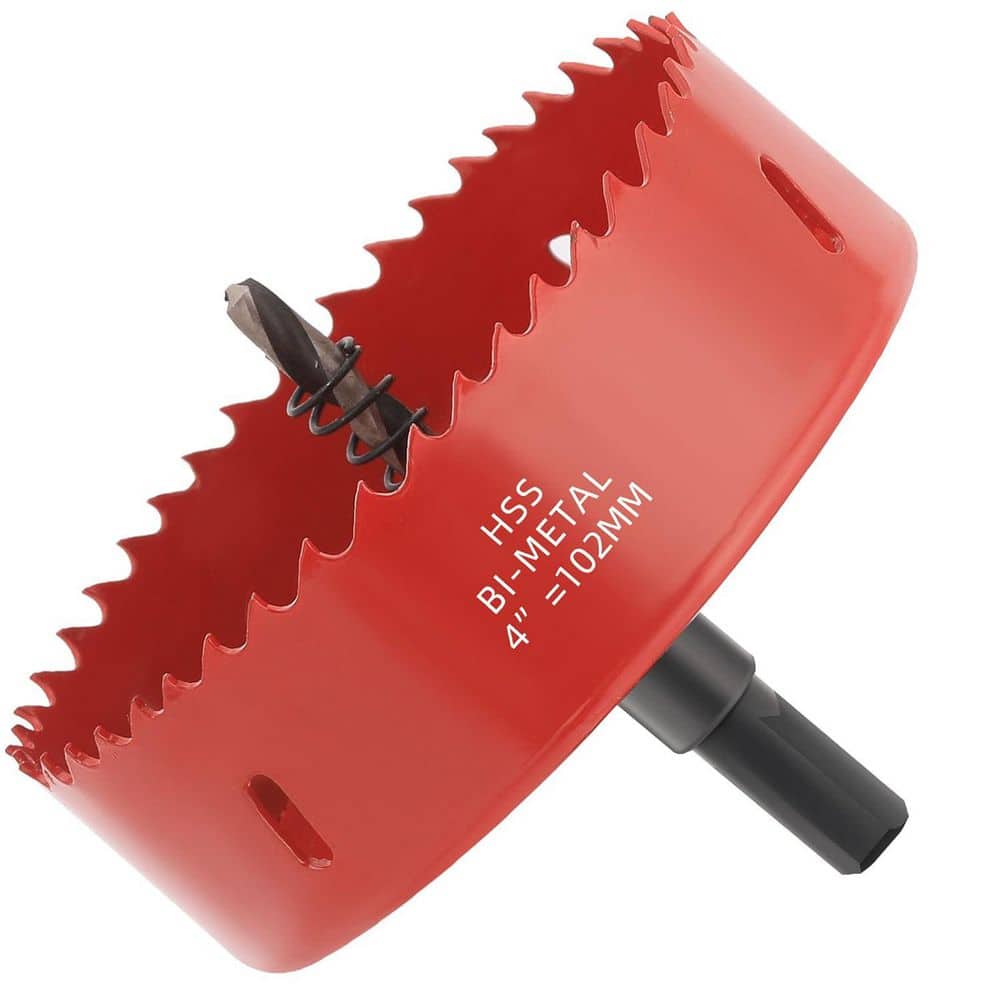 4 in. Bi-Metal Hole Saw Drill Bit General Purpose for Wood Plywood ...