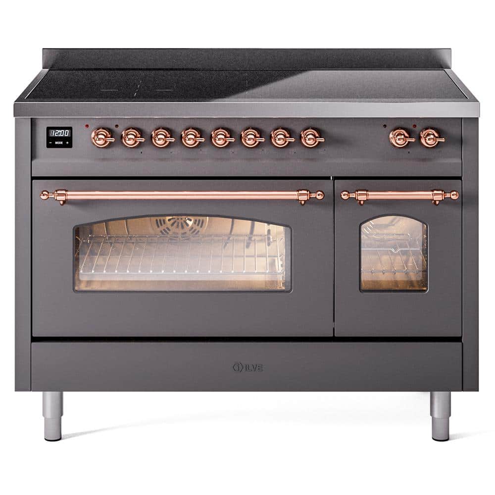 ILVE Nostalgie II 48 in. Induction Range with 6 Elements, Copper Trim ...