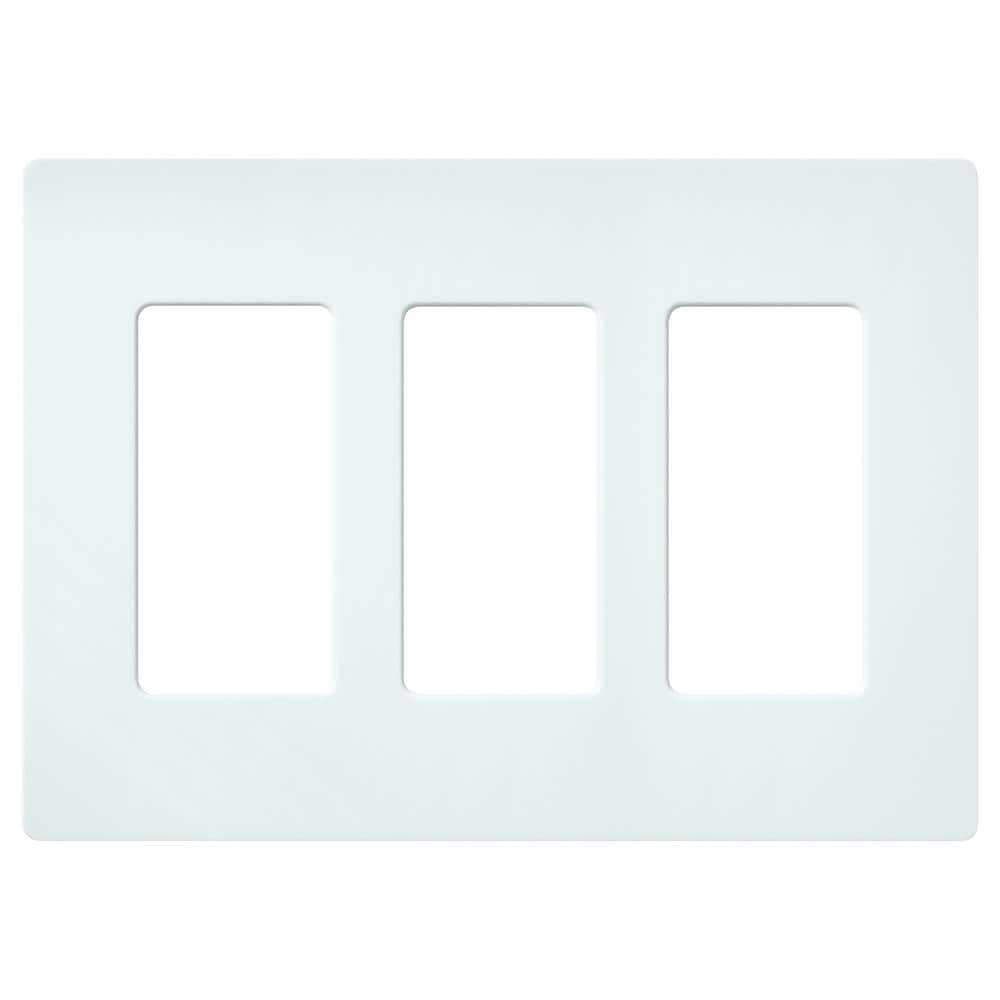 Lutron Claro 3 Gang Wall Plate for Decorator/Rocker Switches, Satin ...