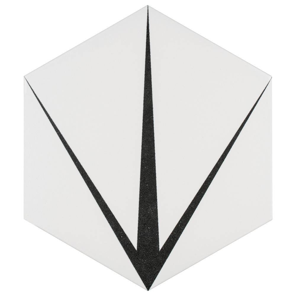 Merola Tile Trident Hex Blanco 8-5/8 in. x 9-7/8 in. Porcelain Floor ...