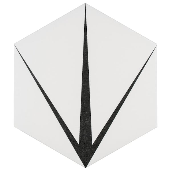 Merola Tile Trident Hex Blanco 8-5/8 in. x 9-7/8 in. Porcelain Floor ...