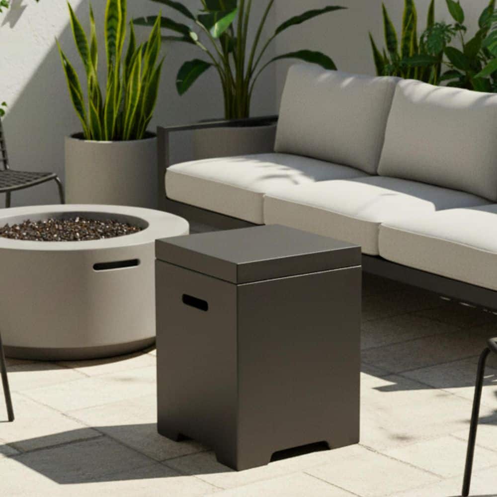 Noble House Orlena 16 in. Dark Gray Propane Tank Cover, 20 LB Outdoor ...