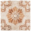 Merola Tile Costa Arena Decor Fleur 7-3/4 in. x 7-3/4 in. Ceramic Floor ...