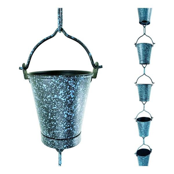 U-nitt 8.5 ft. Patina Bucket Farmhouse Rain Chain 8146PA - The Home Depot