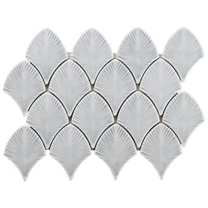 Ivy Hill Tile Delphi Sky Blue 4.3 in. x 0.45 in. Polished Glass ...