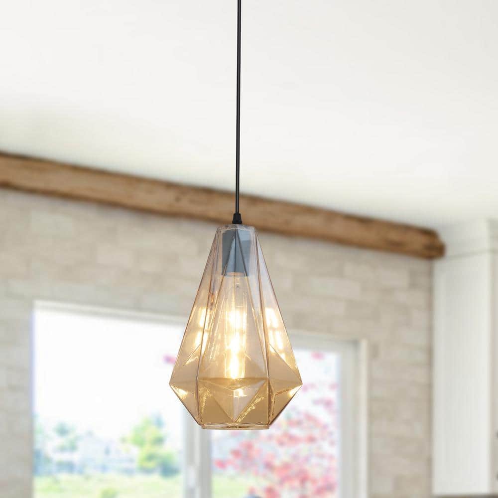 ZJVAIVE 1 Light Black Industrial Hanging Mini Pendant Light Chandelier ...