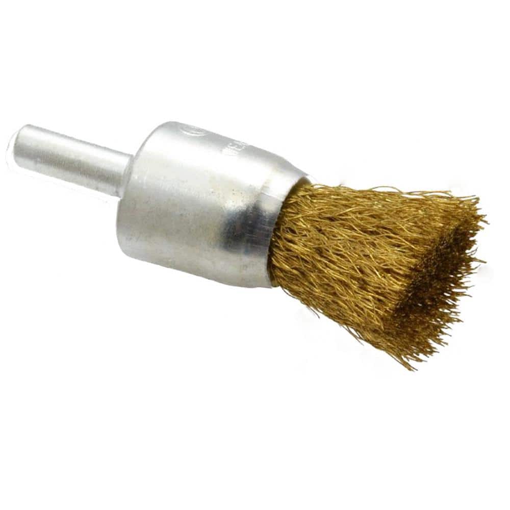 Robtec 3/4 in. x 1/4 in. Shank Brass Wire End Brush 340EBCS08