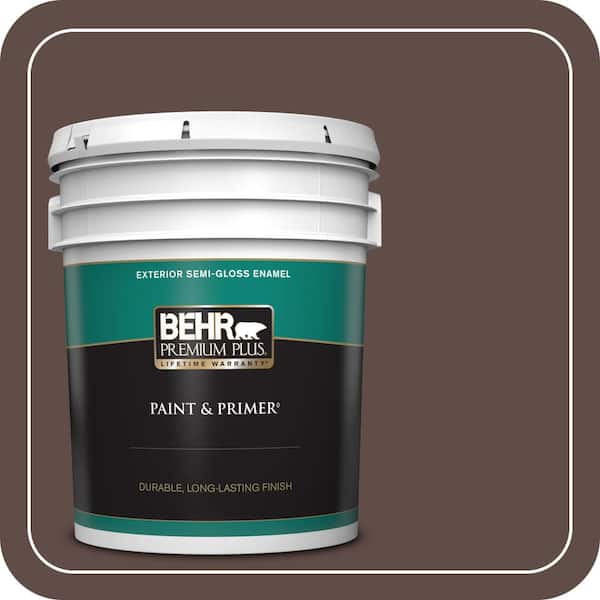 BEHR PREMIUM PLUS 5 gal. #730B-7 English Manor Semi-Gloss Enamel ...
