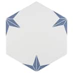 Merola Tile Stella Hex Azul 8-5/8 in. x 9-7/8 in. Porcelain Floor and ...
