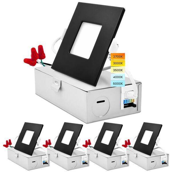 LUXRITE 3 in. Canless Ultra Thin J-Box 8-Watt CCT 2700K - 5000K Remodel ...