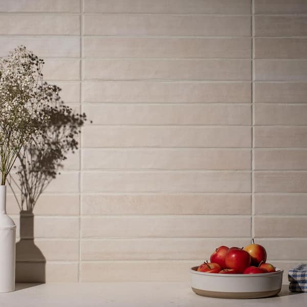 CRUZ BAY STUDIO Tufo 12 in. x 12 in. White Matte Mosaic Porcelain Wall ...