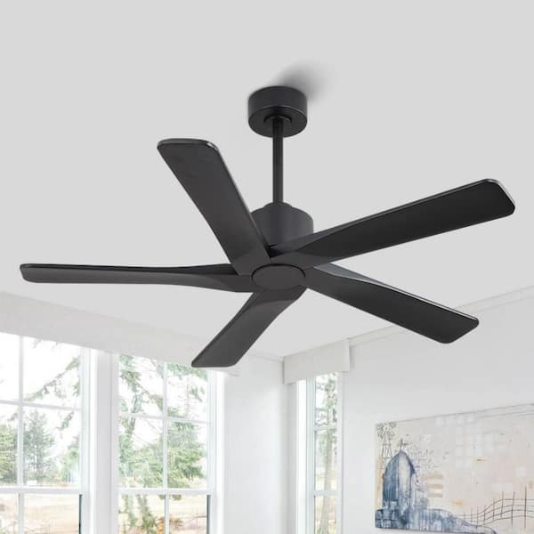 MLiAN 48 in. (4 ft. ) 5-Blades Indoor Black Solid Blades Ceiling Fan ...