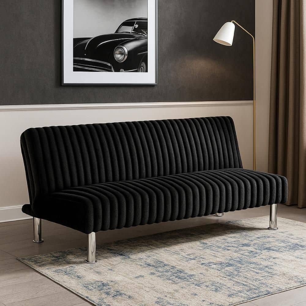 Benjara 29 in. Black Fabric Full Size Sofa Bed BM332982 - The Home Depot