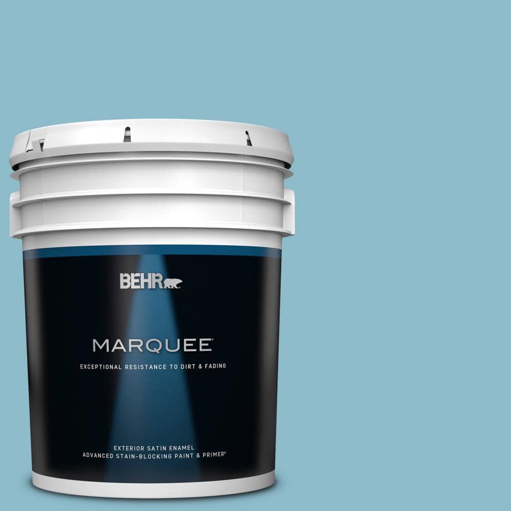 BEHR MARQUEE 5 gal. #S460-3 Blue Echo Satin Enamel Exterior Paint ...