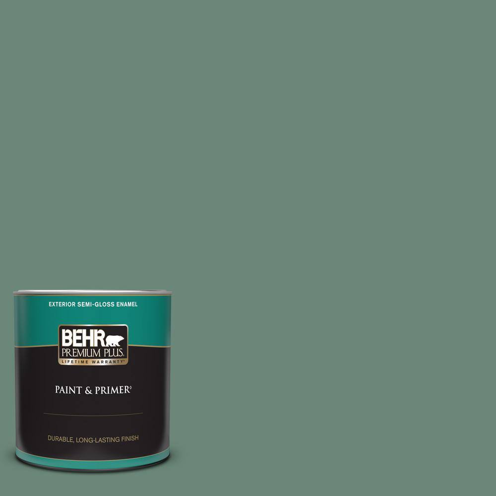 BEHR PREMIUM PLUS 1 qt. #S420-5 Sycamore Grove Semi-Gloss Enamel ...