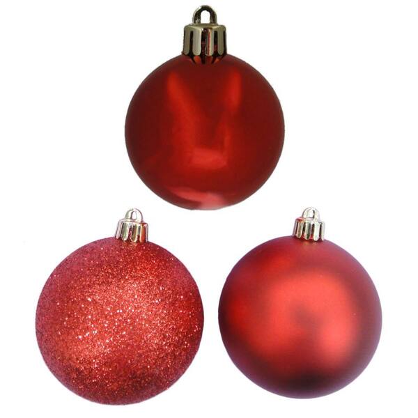 Home Accents Holiday 2 3 In Red Shatter Resistant Christmas Ornaments