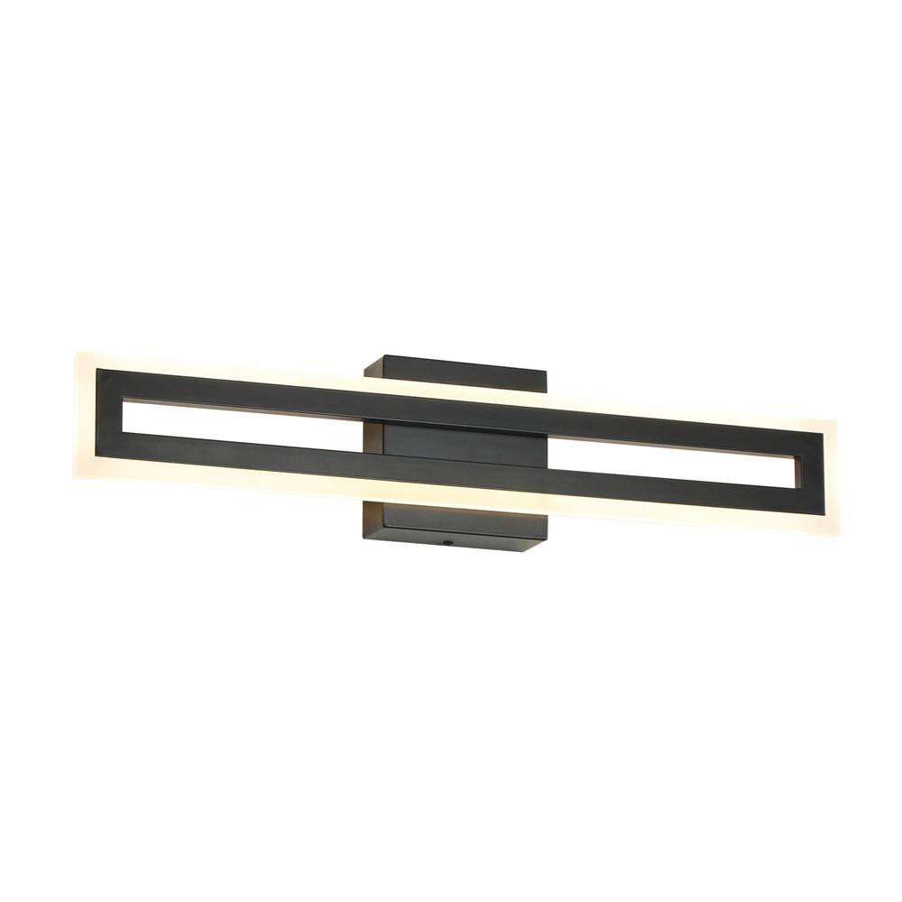 UMEILUCE 24 in. Matte Black Rectangle LED Wall Sconces with 3000K ...