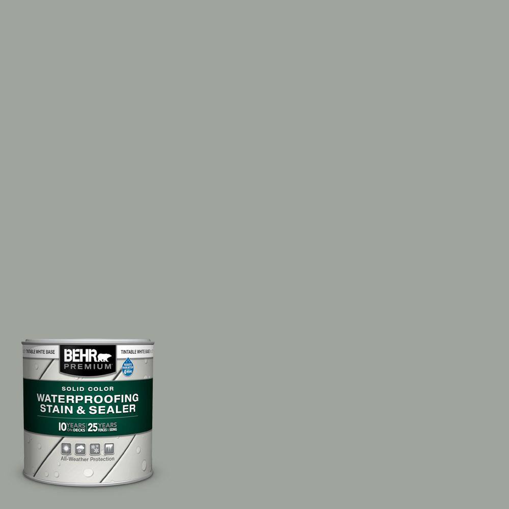 BEHR PREMIUM 8 oz. #710F-4 Sage Gray Solid Color Waterproofing Exterior ...