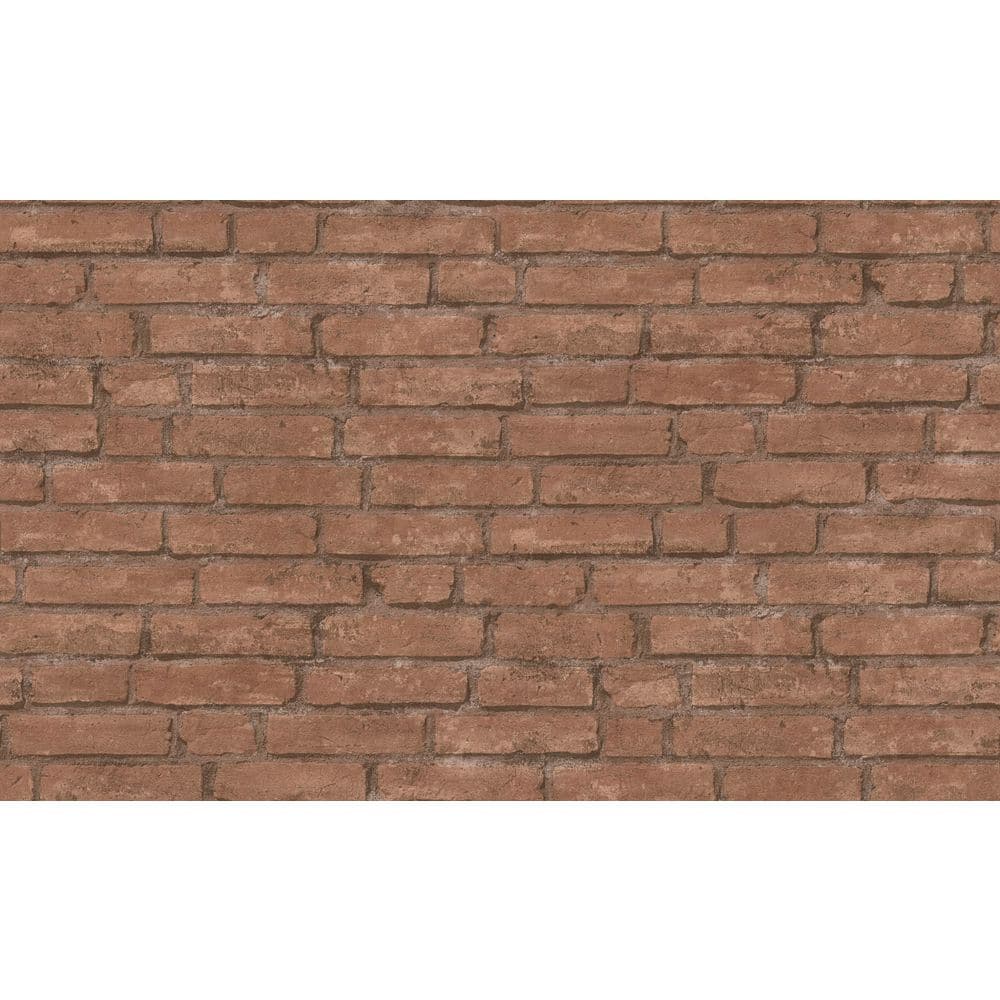 Bricks and More Collection Red Clay Brick Matte Finish Vinyl on Non ...