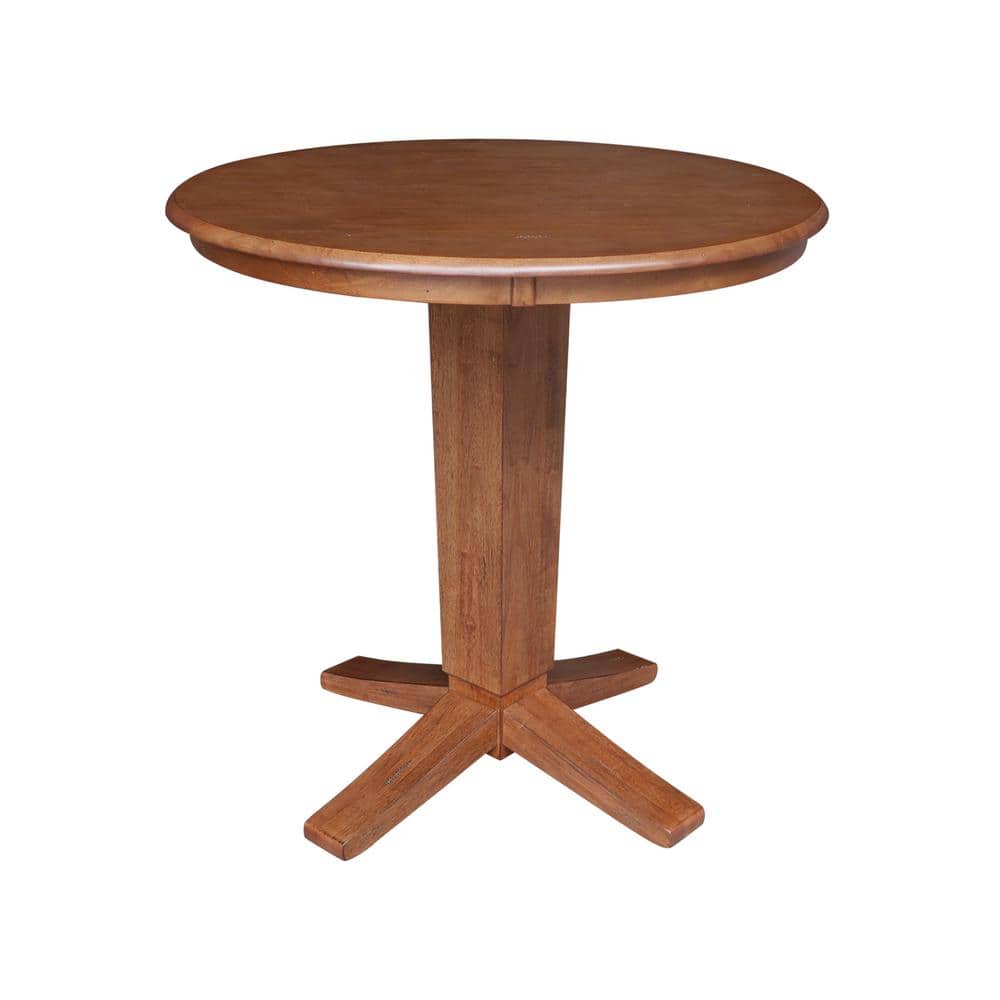 International Concepts Aria Distressed Oak Solid Wood 36 in. Round ...