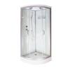 Lavish 31-1/2 in. L x 31-1/2 in. W x 86 in. H Corner Drain Round Corner ...