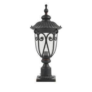 Lasaideal Gidal 20 in. 1-Light Black Outdoor Aluminum Weather Resistant ...
