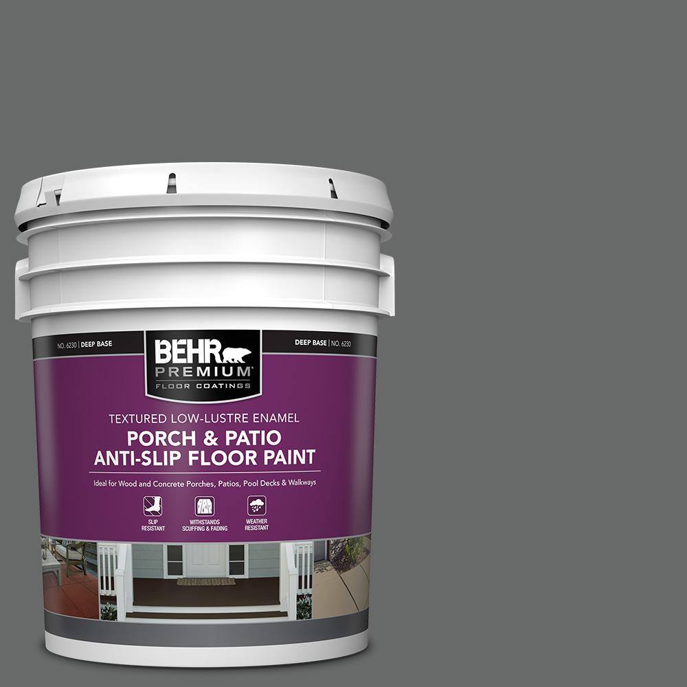 BEHR PREMIUM 5 gal. #PPU26-02 Imperial Gray Textured Low-Lustre Enamel ...