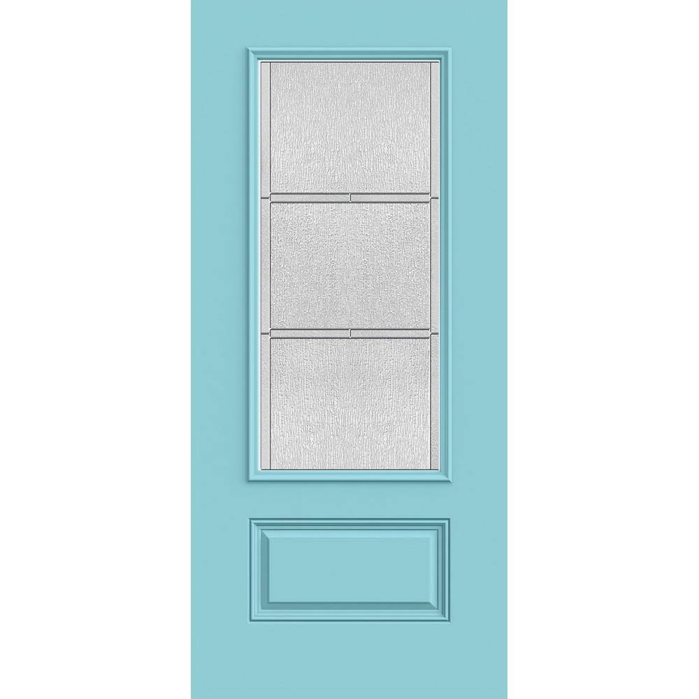 JELD-WEN 36 in. x 80 in. 3/4 Lite Eastfield Decorative Glass Caribbean ...
