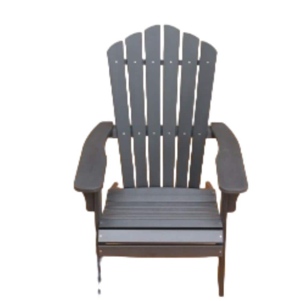 ITOPFOX Patio Outdoor Polystyrene Black Oversized Adirondack Chair ...