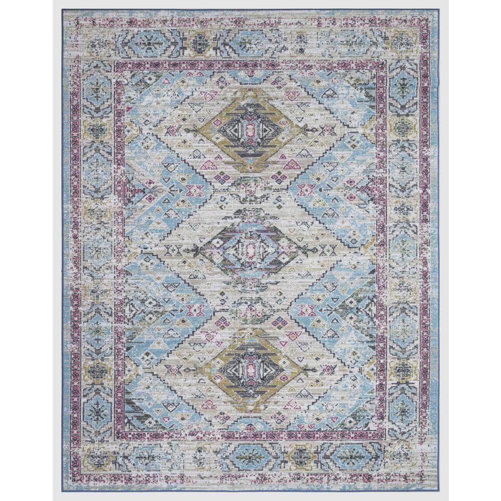 Concord Global Trading Eden Collection Aubosson Blue 6 ft. x 9 ft ...