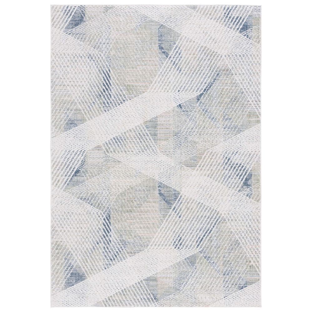 SAFAVIEH Hunter 8 ft. x 10 ft. Dark Gray/Sage/Ivory Geometric Abstract ...