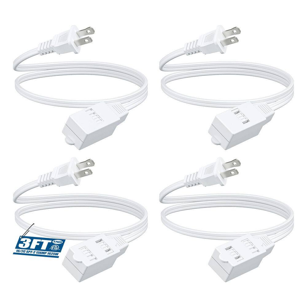 DEWENWILS 3 ft. 16 / 3-Gauge Indoor Extension Cord with 3-Prong 3 ...