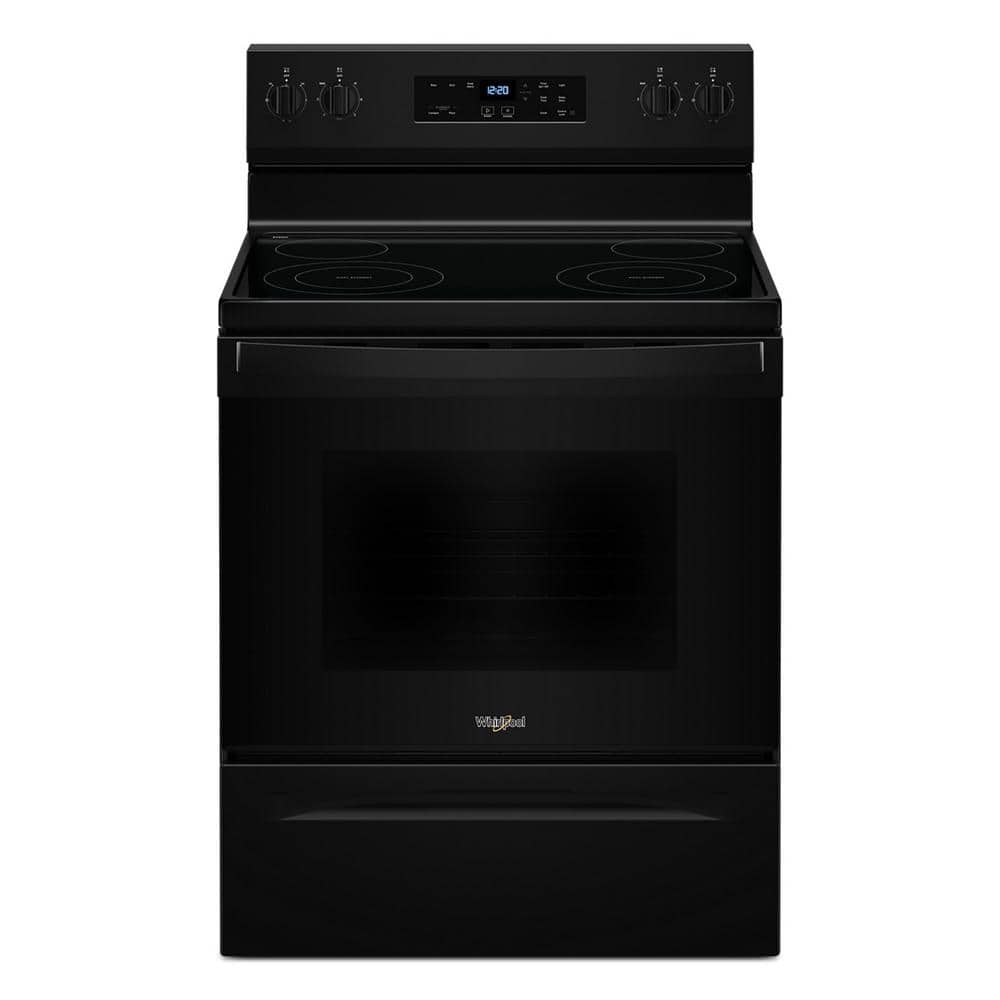 Whirlpool 30 in. 4 Burner Element Freestanding Electric Range in Black ...