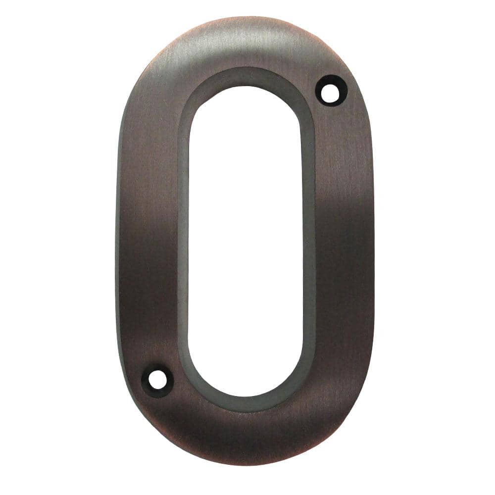 Everbilt 6 in. Aged Bronze Screw On House Number 0 31006 - The Home Depot